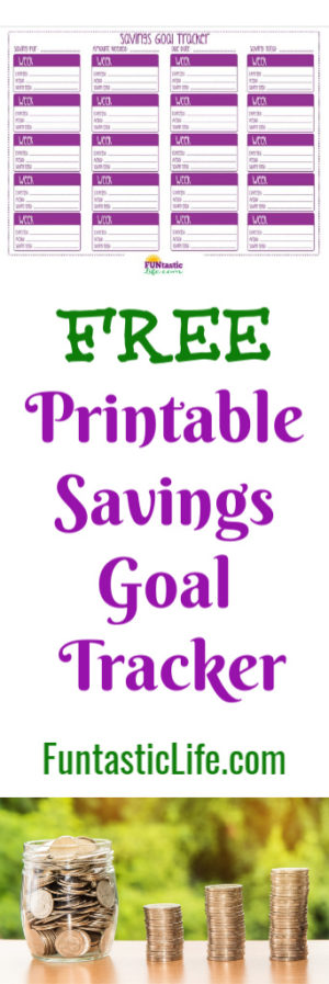 Free Printable Savings Goal Tracker - Funtastic Life
