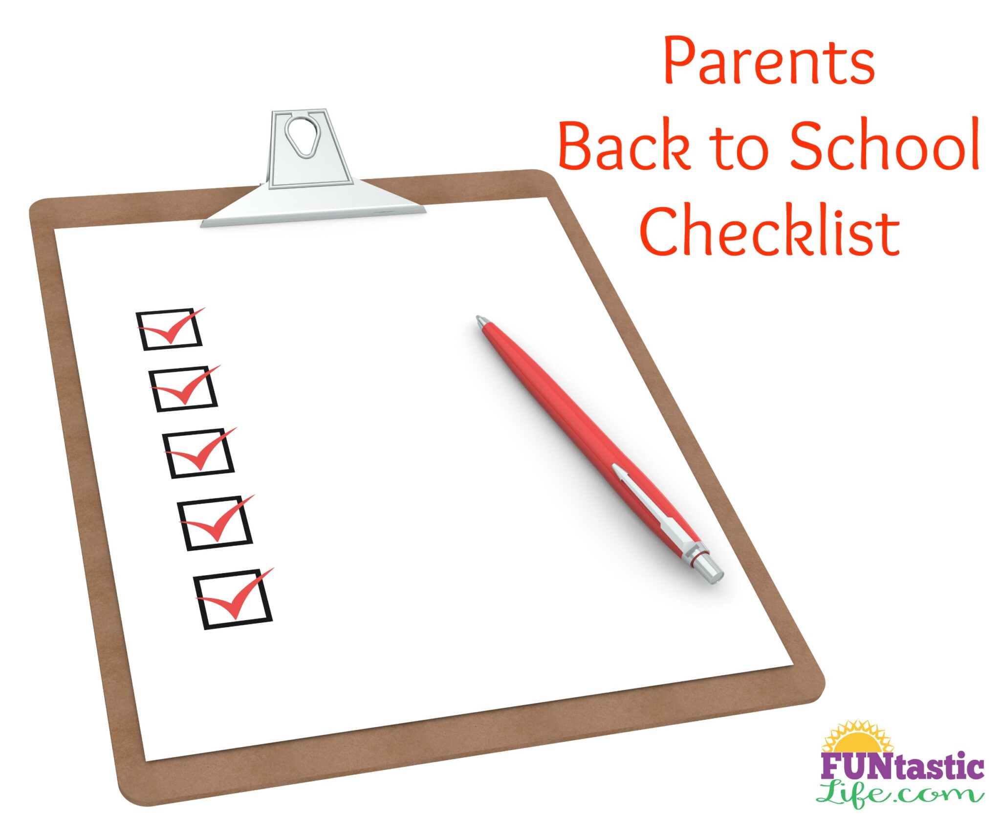 Parents Back to School Checklist - Funtastic Life